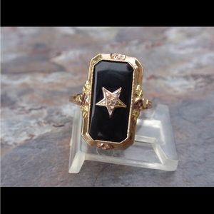 Accessories | Art Deco Black Onyx Diamond Oes Ring Adorned With The ...